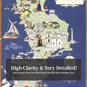 Calabria Italy Map 1938 - Old Map of Calabria Italy Italy Art Vintage ...