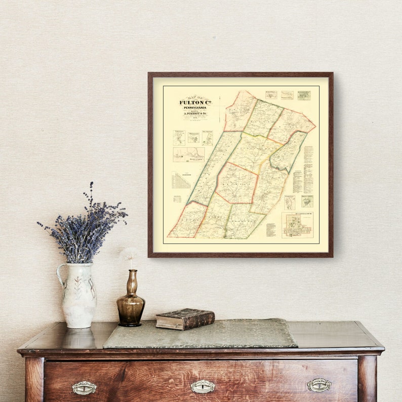Fulton County Pennsylvania Map 1873 Old Map of Fulton County - Etsy