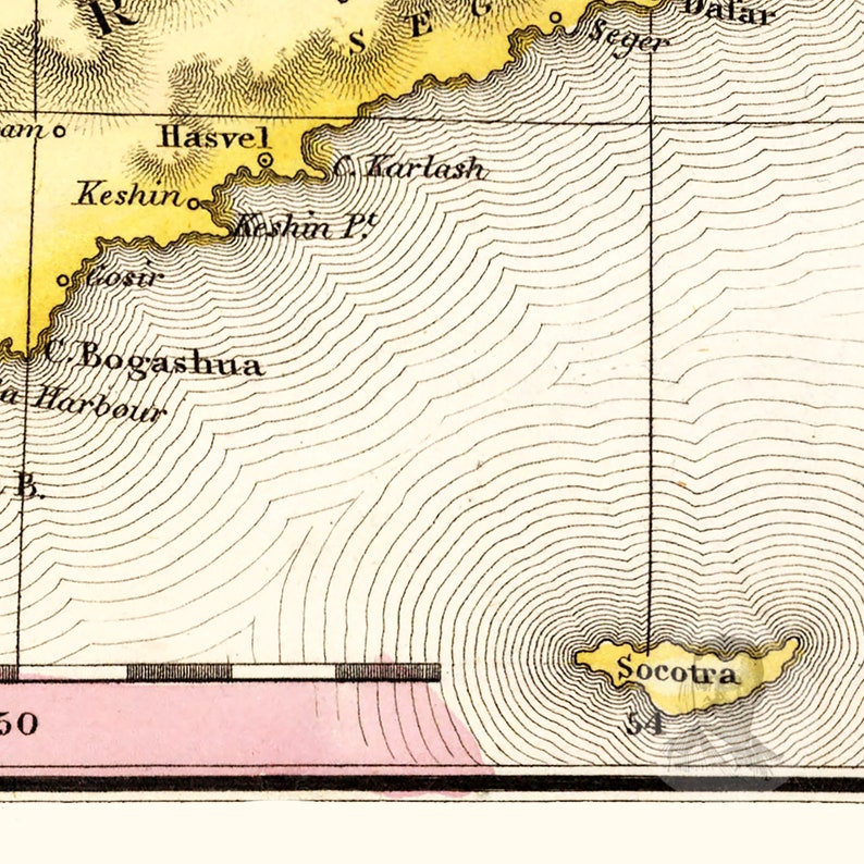 Arabia, Persia Map 1836, Vintage Arabia, Persia Map, Old Arabia, Persia ...