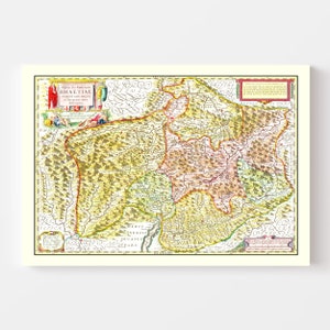 Rhaetia Map 1665 Old Map of Rhaetia Switzerland Art Vintage Print ...