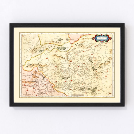 Burgundy Region of France Vintage Map From 1623 Old Region | Etsy