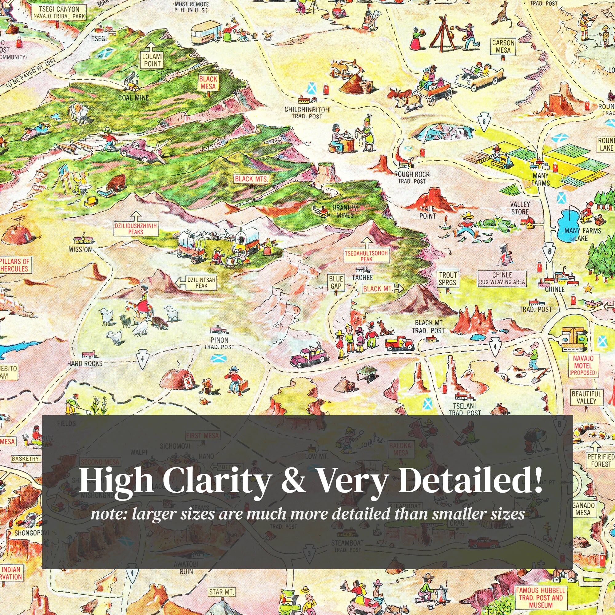 Navajo Land Map 1960 Old Native American Map of Navajo Land - Etsy