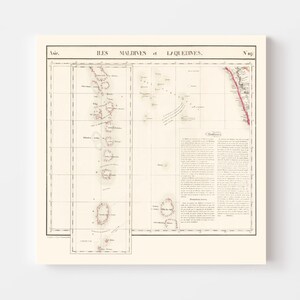 Maldive Archipelago Map 1827 Old Map of Maldive Archipelago the ...