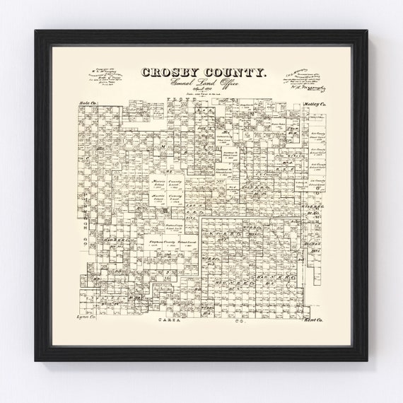 Crosby County Texas Map 1892 Old Map of Crosby County Texas - Etsy