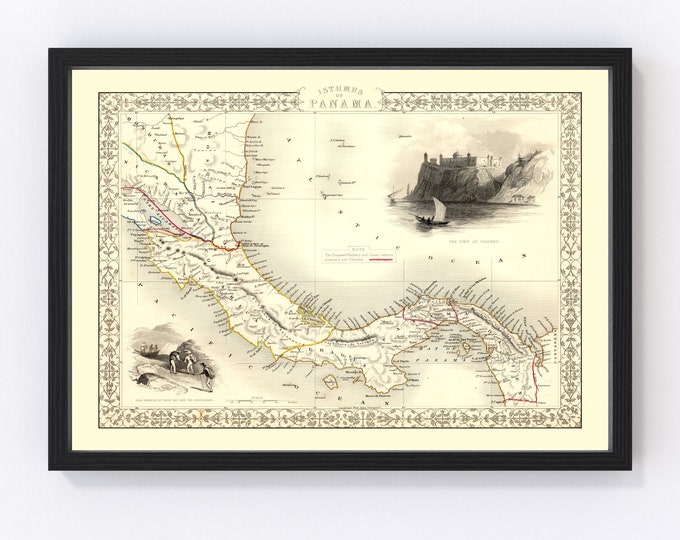 1904 Antique Panama Map George Cram Atlas Map of Panama Gift Gallery ...