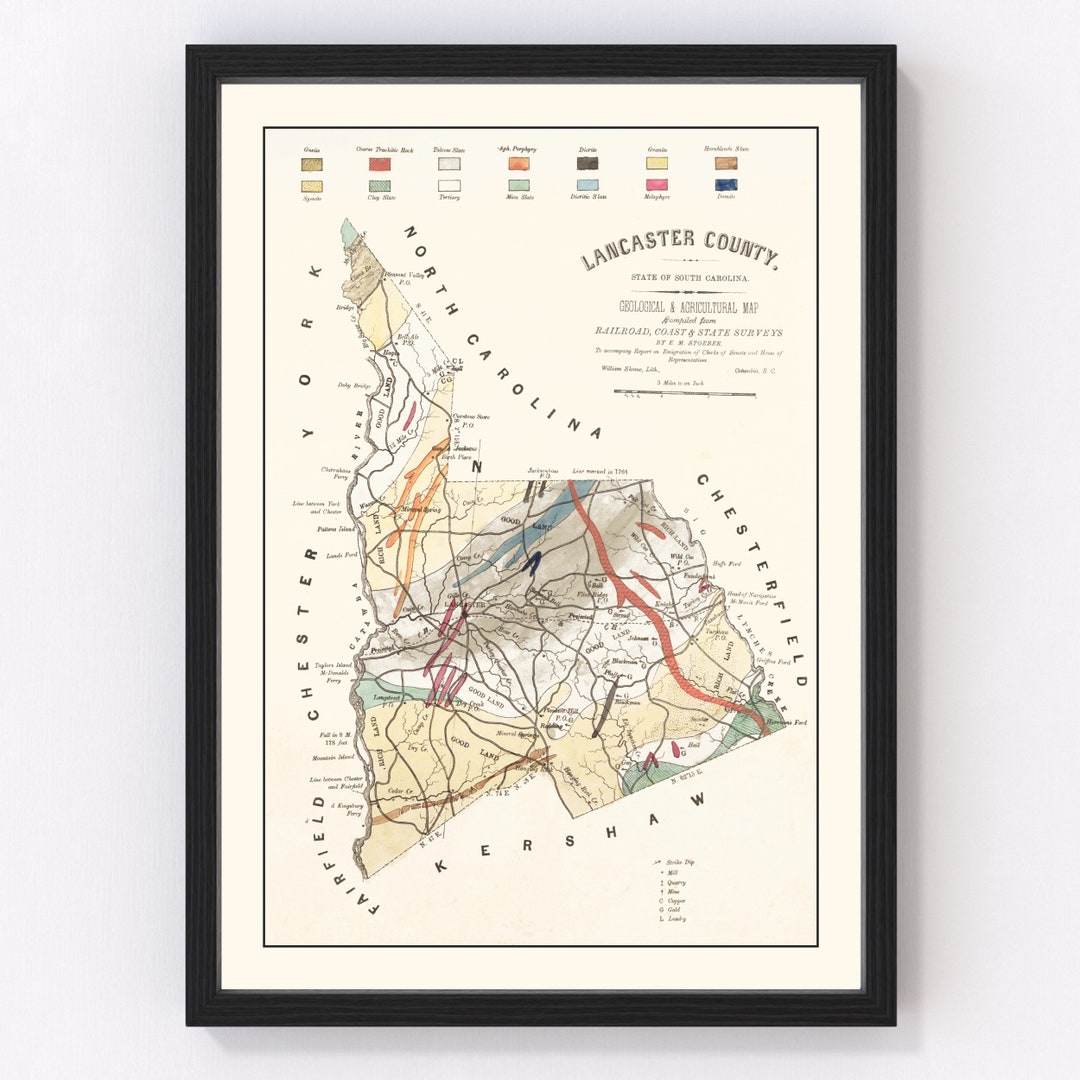 Lancaster County Map 1880, Vintage Lancaster County Map, Old Lancaster ...
