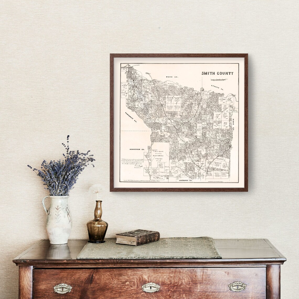 Smith County Texas Map 1880 Old Map of Smith County Texas - Etsy