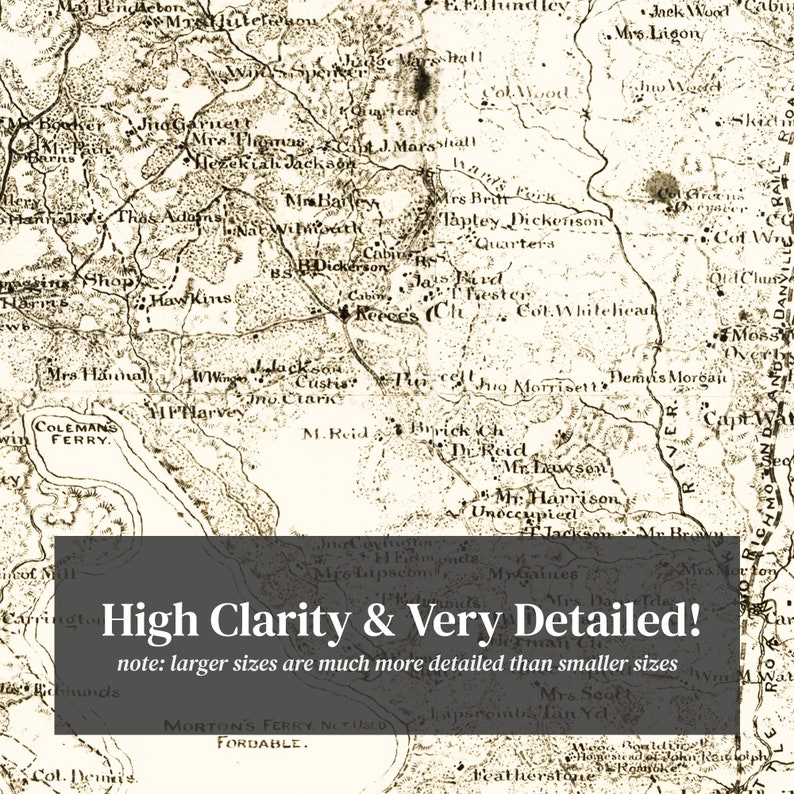 Charlotte County Virginia Map 1864 Old Map of Charlotte - Etsy