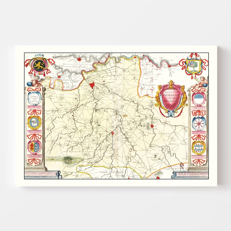 Brabant Map 1665 Old Map of Brabant Netherlands Art Vintage - Etsy