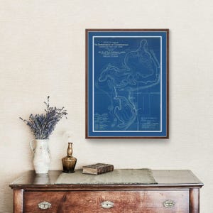 Big Chapman Lake Map 1922 - Old Map of Little Chapman Lake Art Vintage ...