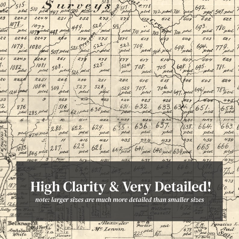 Young County Texas Map 1898 Old Map of Young County Texas - Etsy