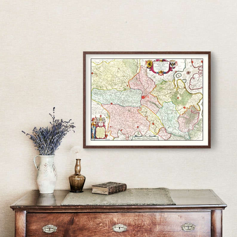 Flanders Map 1665 Old Map of Flanders Belgium Art Vintage - Etsy