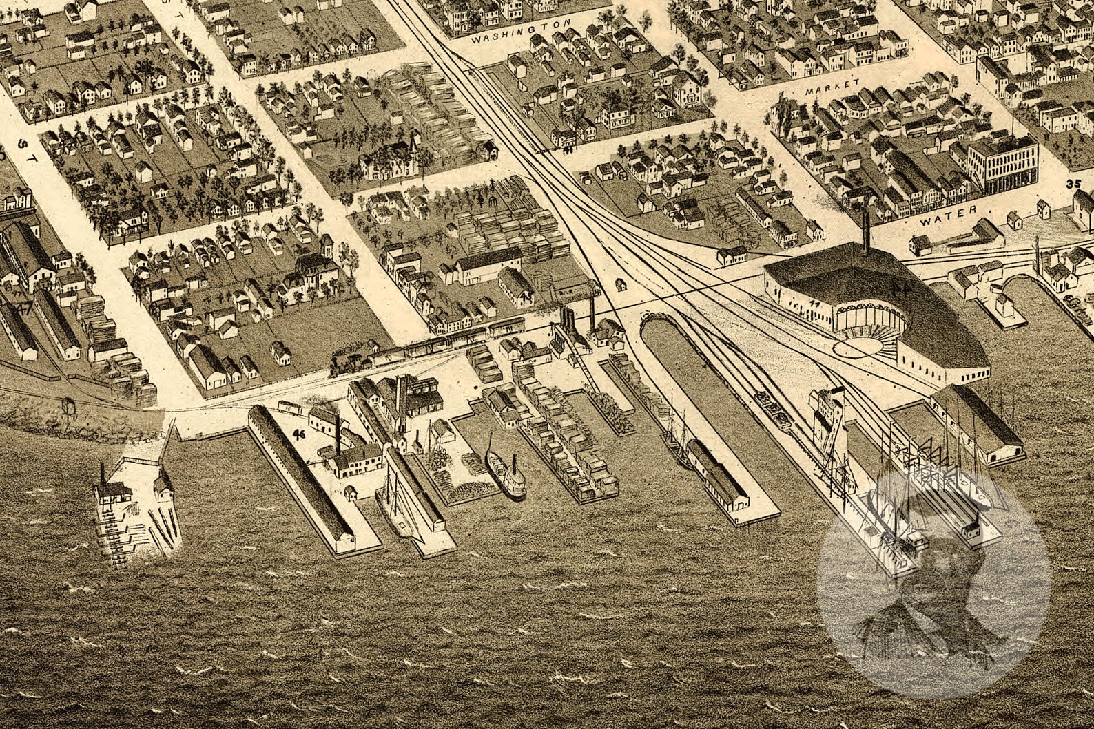 Vintage Sandusky Map 1883 Old Map of Sandusky Ohio | Etsy