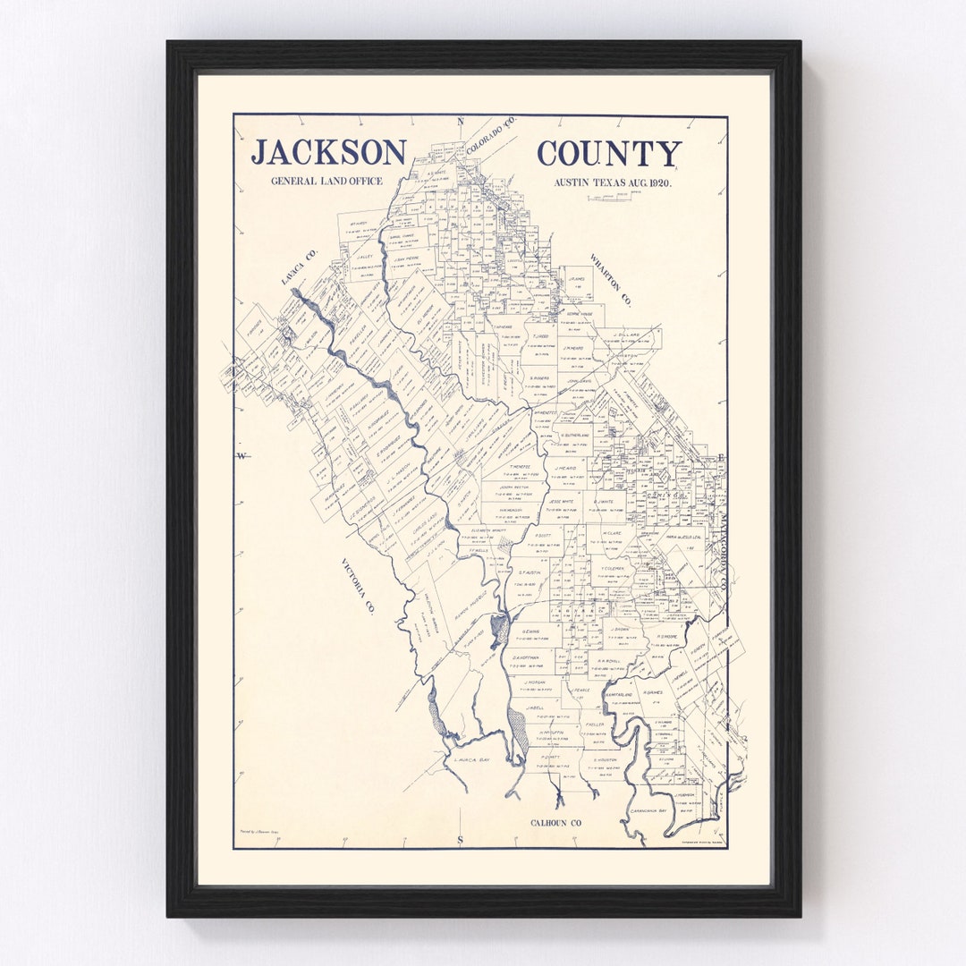 Jackson County Map 1920, Vintage Jackson County Map, Old Jackson County ...