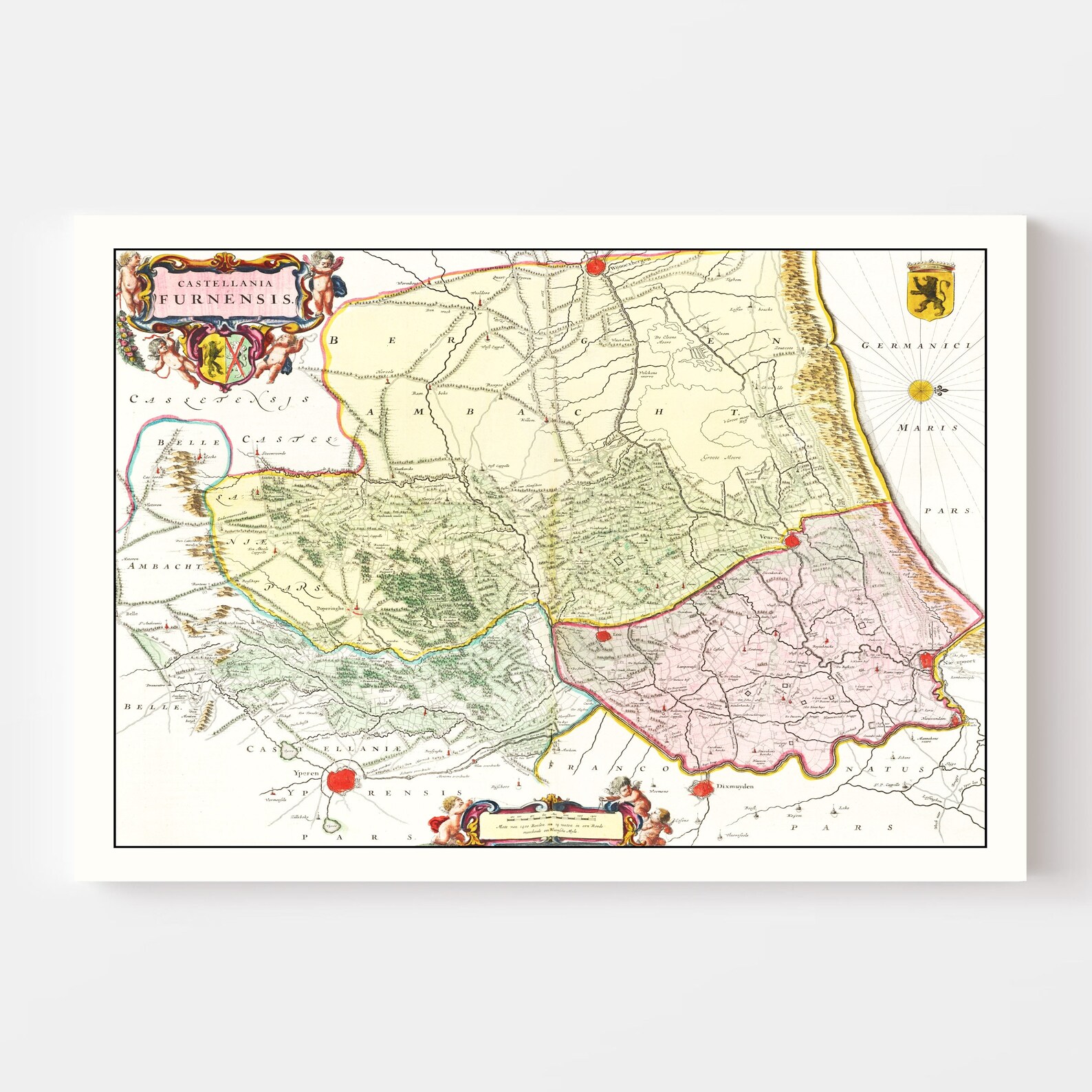 Veurne Map 1665 Old Map of Veurne Belgium Art Vintage Print - Etsy