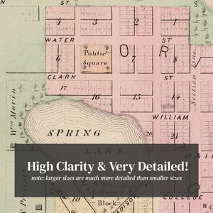 Albert Lea Map 1874, Vintage Albert Lea Map, Old Albert Lea Minnesota ...