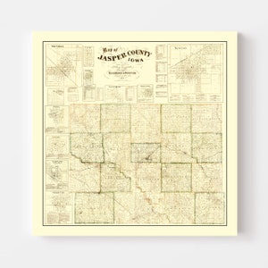 Jasper County Iowa Map 1871 Old Map of Jasper County Iowa Art Vintage ...