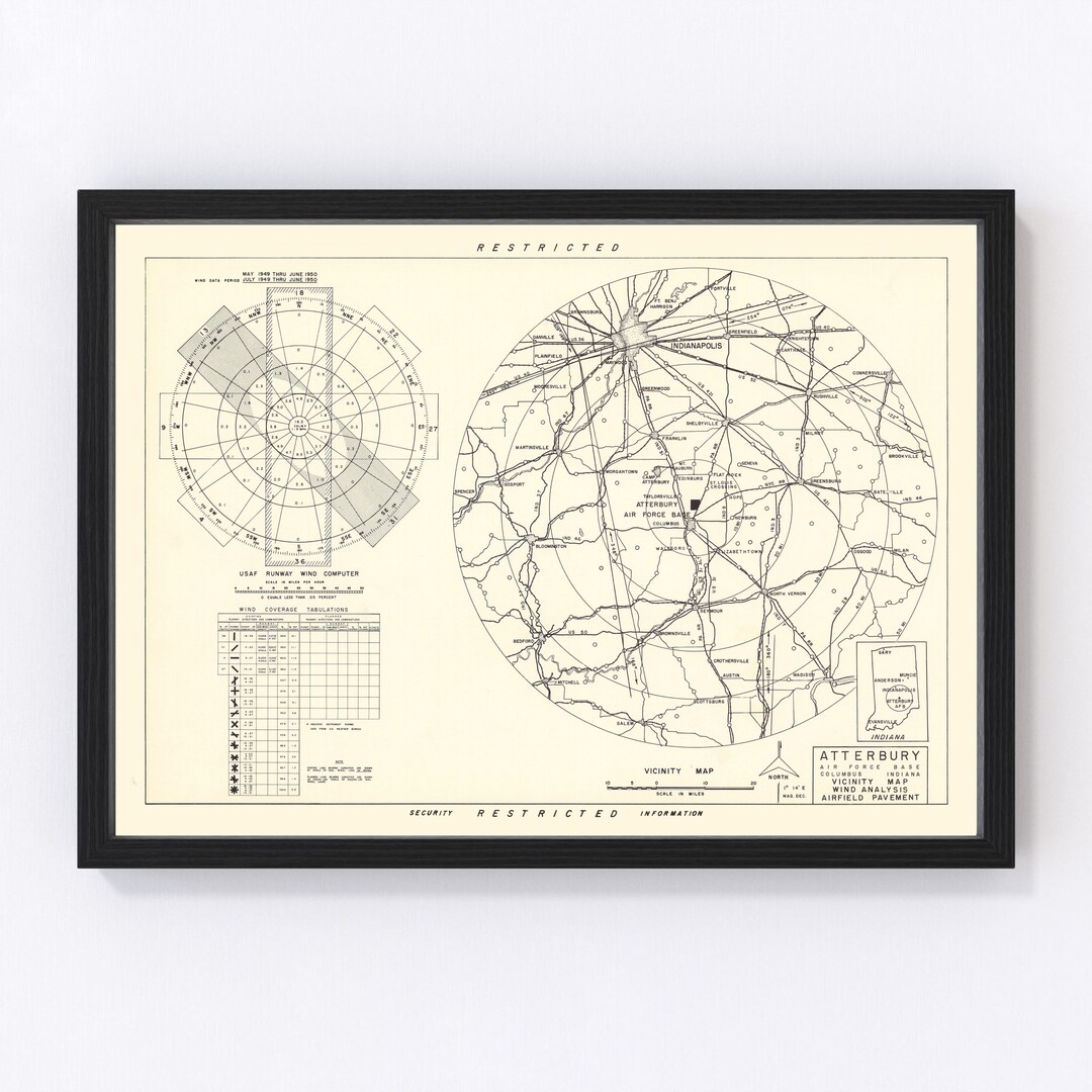 Beale Air Force Base Map 1952, Vintage Beale Air Force Base Map, Old ...