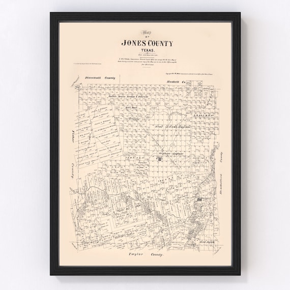 Jones County Texas Map 1879 Old Map of Jones County Texas - Etsy