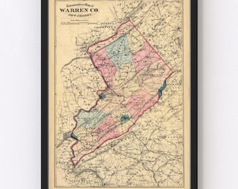 Map of Warren Nj - Etsy