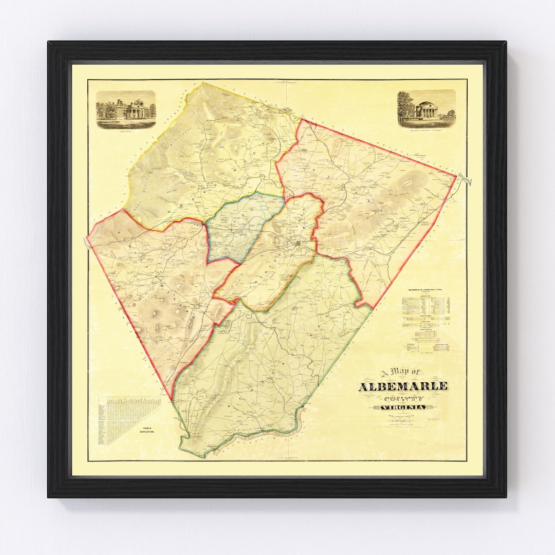 Albemarle County Virginia Map 1875 - Old Map of Albemarle County ...