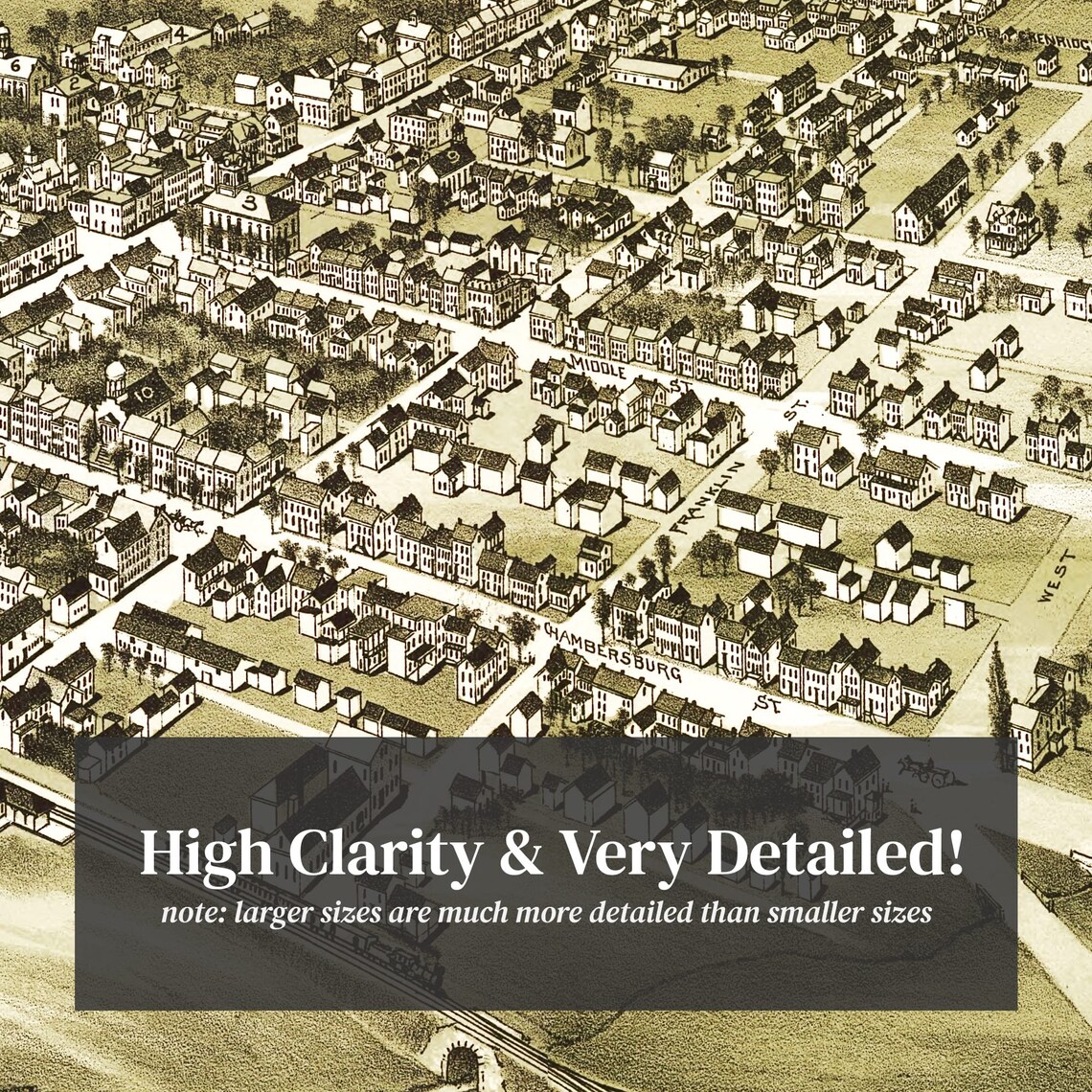 Gettysburg Map 1888 Old Map of Gettysburg Pennsylvania Art - Etsy