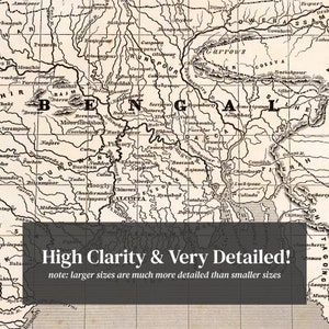 Bengal Map 1848 Old Map of Bengal India Art Vintage Print Framed Wall ...