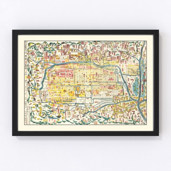 Kyoto Map 1863 Old Map of Kyoto Japan Art Vintage Print - Etsy