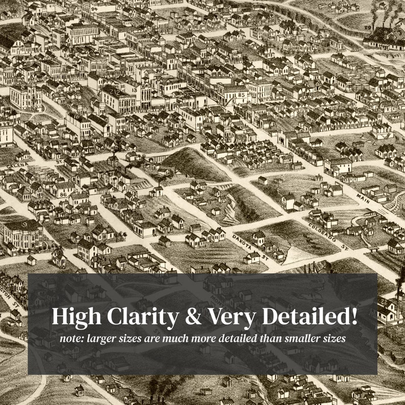 Butte City Map 1884 - Old Map of Butte City Montana Art Vintage Print ...