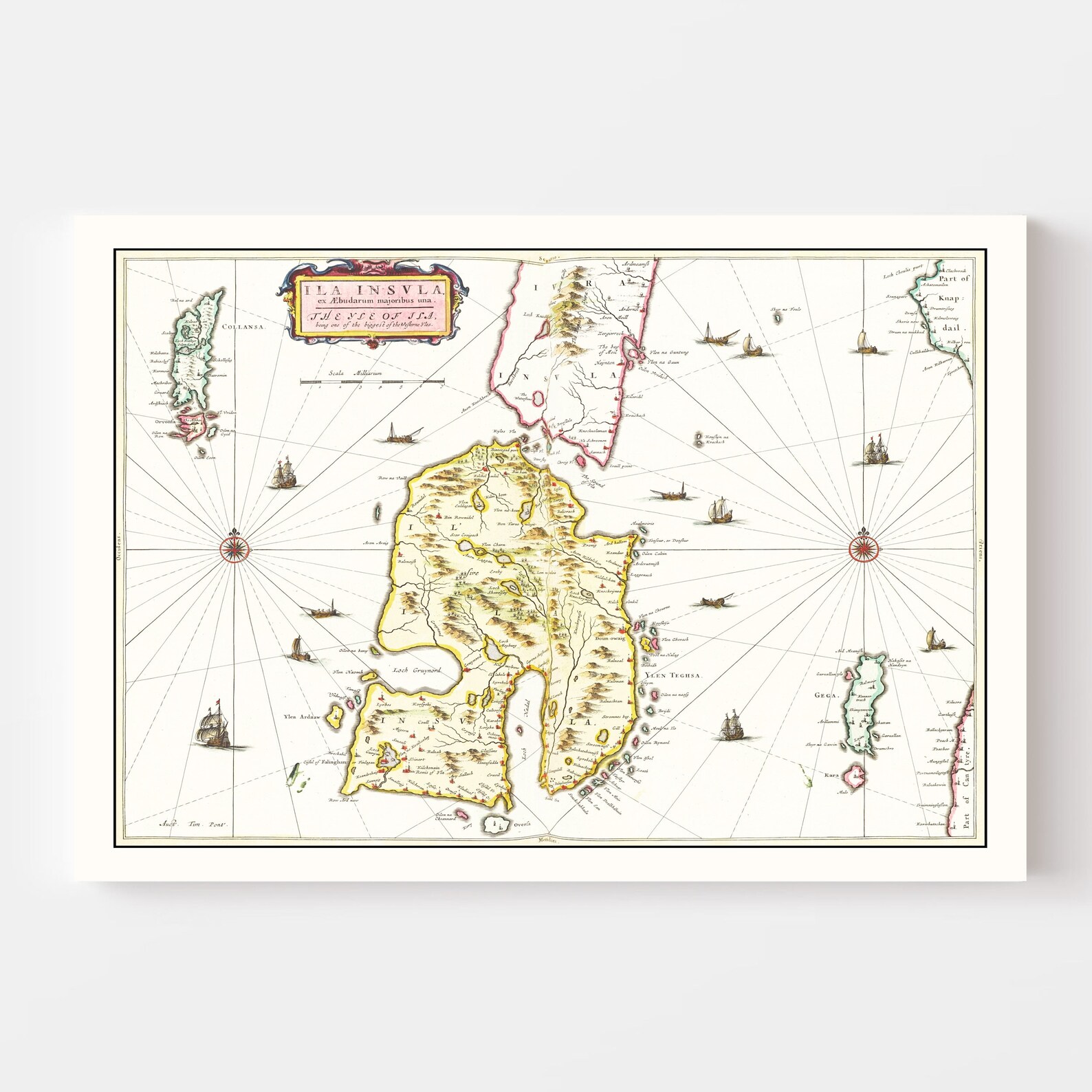 The Isle of Islay Map 1665 - Old Map of the Isle of Islay Scotland Art ...