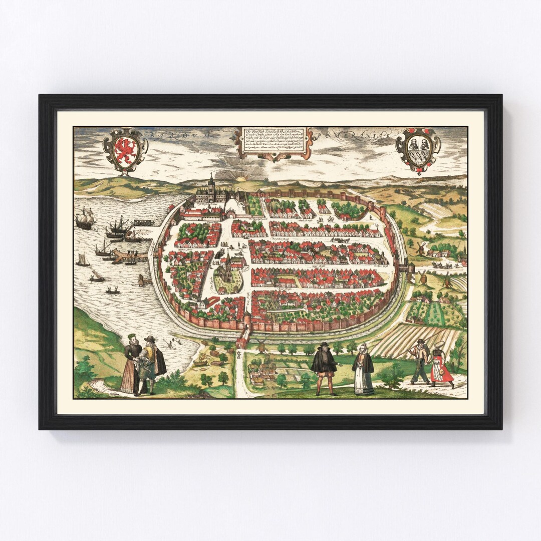 Barth Map 1593, Vintage Barth Map, Old Barth Art, Wall Art Gift for ...