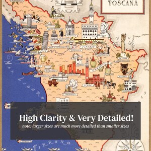 Tuscany Italy Map 1938 - Old Map of Tuscany Italy Italy Art Vintage ...