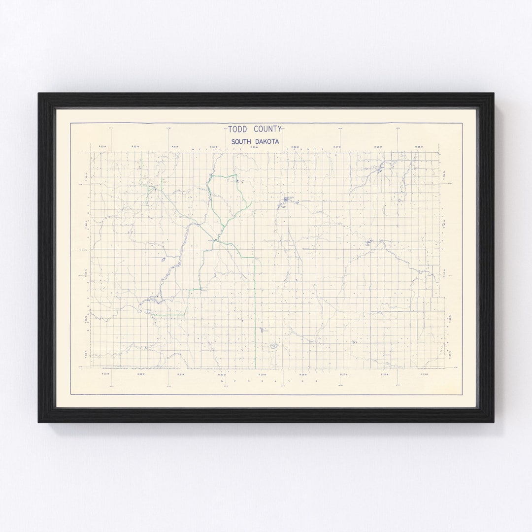 Todd County Map 1900, Vintage Todd County Map, Old Todd County South ...