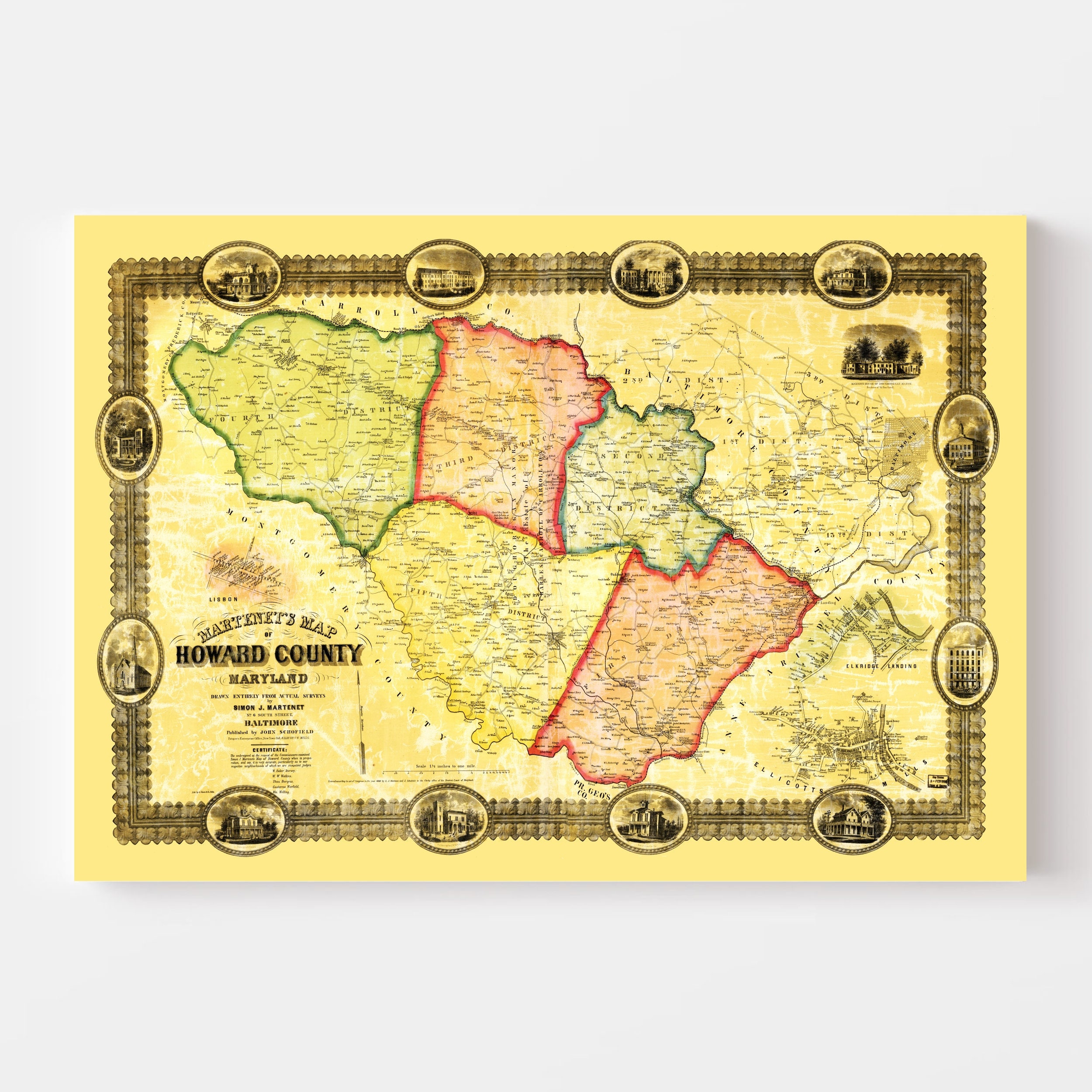 Howard County Maryland Map 1860 Old Map of Howard County - Etsy