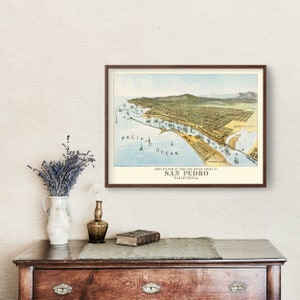 San Pedro Map 1897 - Old Map of San Pedro California Art Vintage Print ...