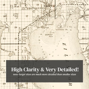 Hillsborough County FL Map 1882 Old Map of Tampa Florida Art Vintage ...