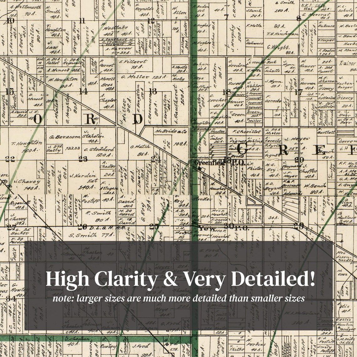 Wayne County Michigan Map 1894 Old Map of Wayne County - Etsy