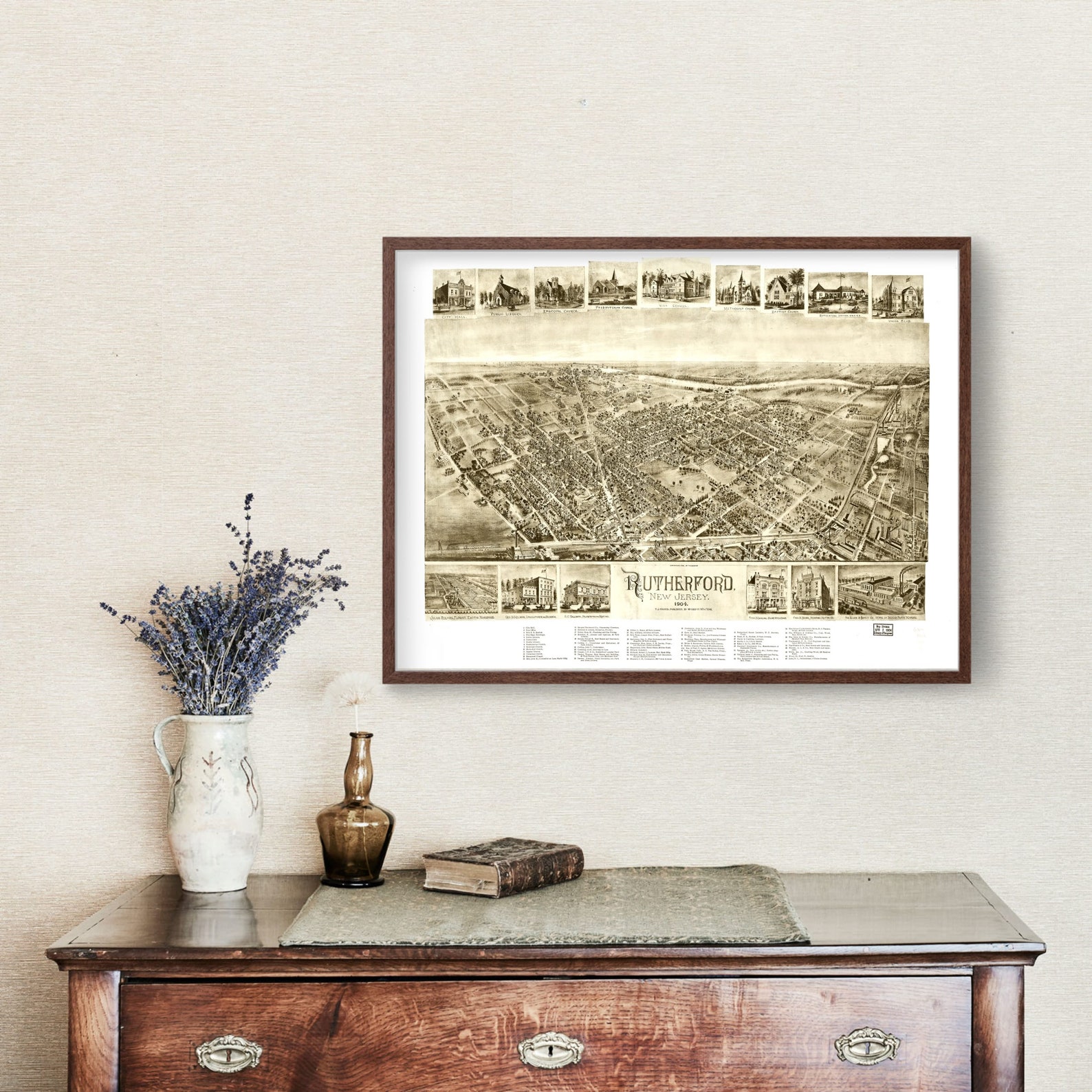 Rutherford Map 1904 Old Map of Rutherford New Jersey Art - Etsy