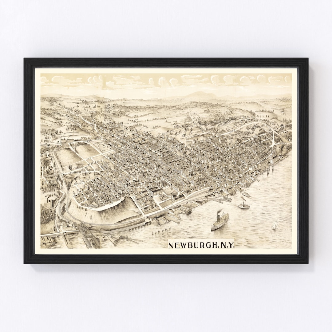 Newburgh Map 1900 - Old Map of Newburgh New York Art Vintage Print ...