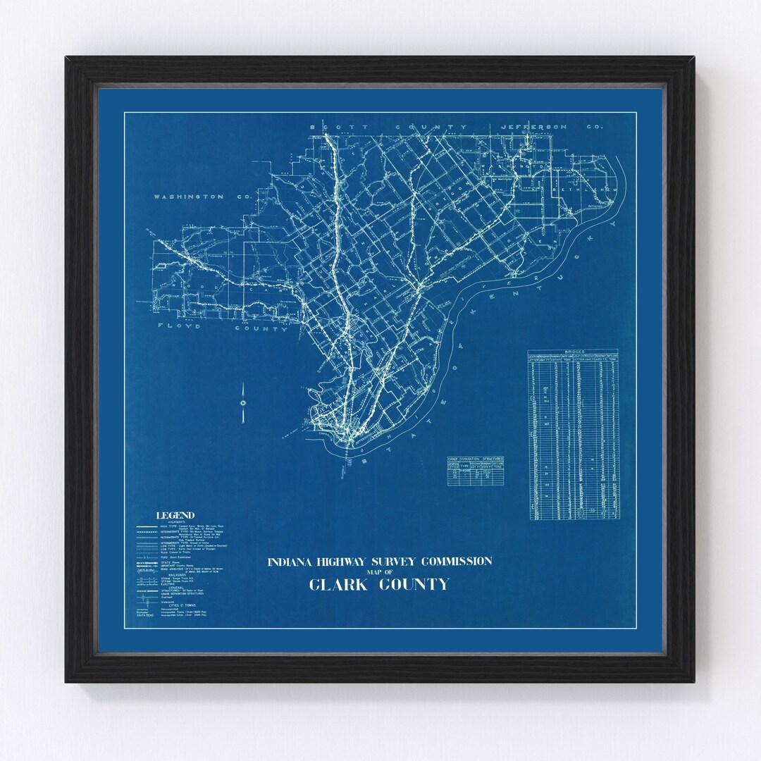 Clark County Map 1936, Vintage Clark County Map, Old Clark County ...
