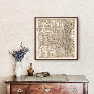 Philadelphia Map 1844 Old Map of Philadelphia Pennsylvania Art Vintage ...