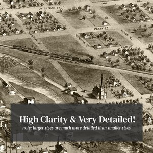 Albion Map 1868 Old Map of Albion Michigan Art Vintage Print Framed ...