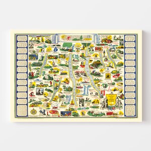 Finger Lakes Map 1934 - Old Map of Finger Lakes Art Vintage Print ...