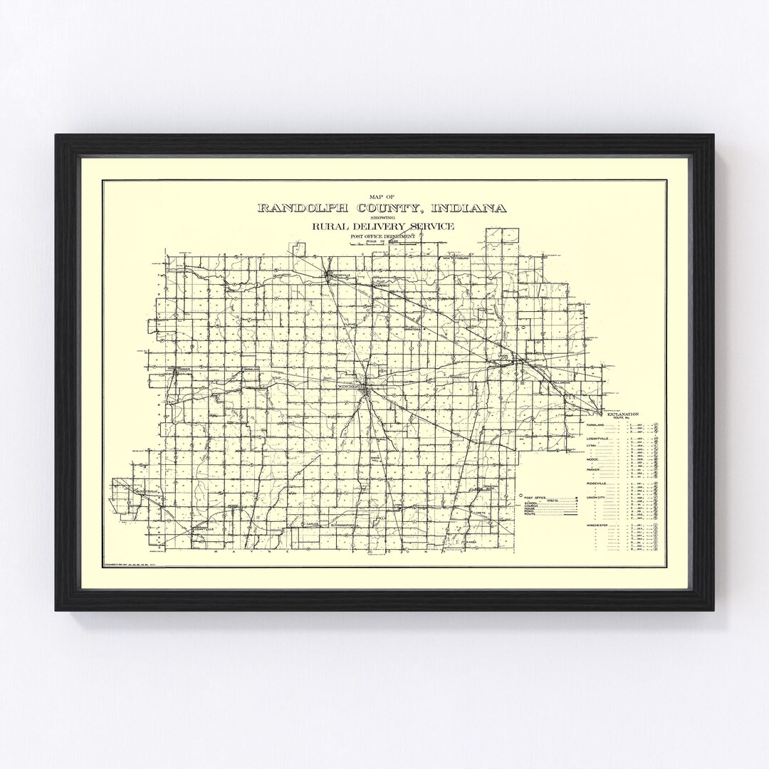 Randolph County Map 1910, Vintage Randolph County Map, Old Randolph ...