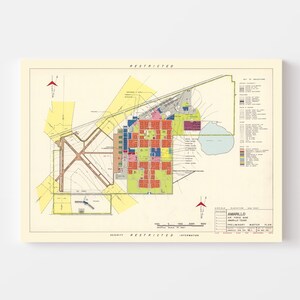 Amarillo Air Force Base Map 1952 Old Map of Amarillo Air Force Base Art ...