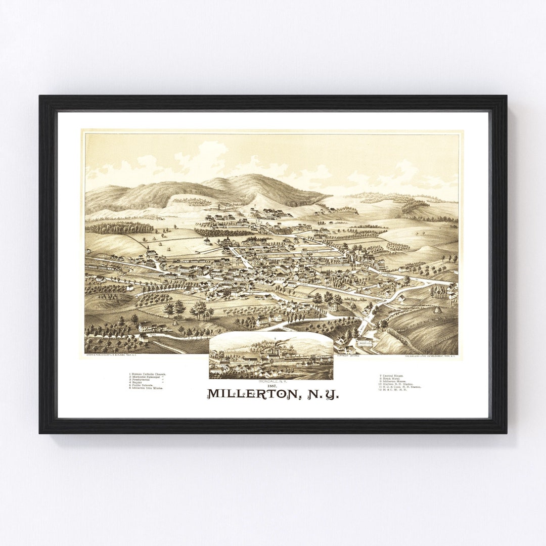 Millerton Map 1887 Old Map of Millerton New York Art Vintage - Etsy