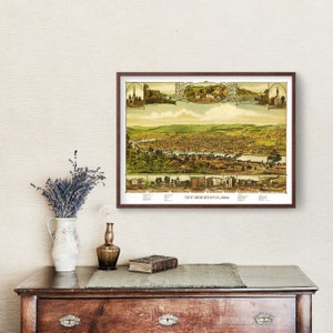 New Brighton Map 1883 Old Map of New Brighton Pennsylvania Art Vintage ...