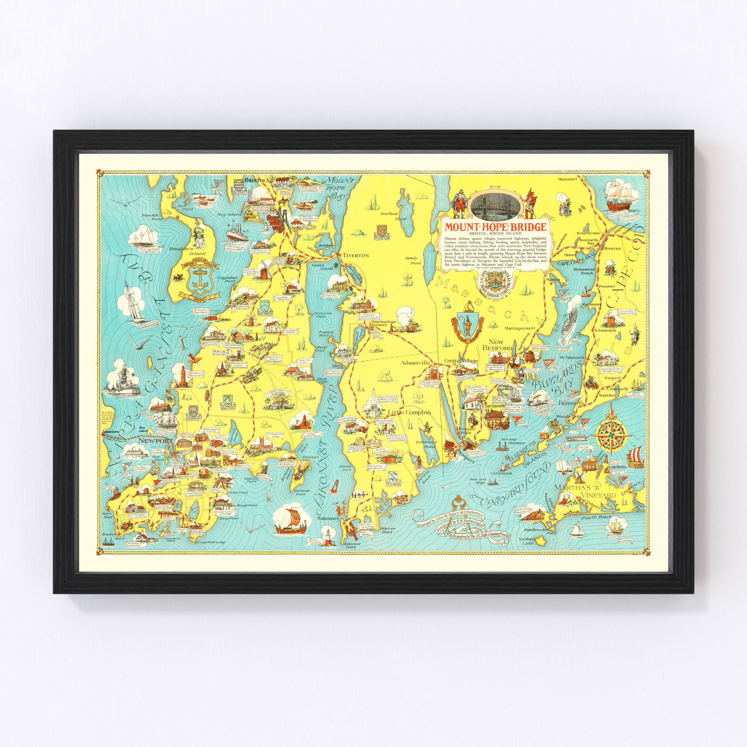 Mount Hope Bridge Map 1933 Old Map of Mount Hope Bridge - Etsy