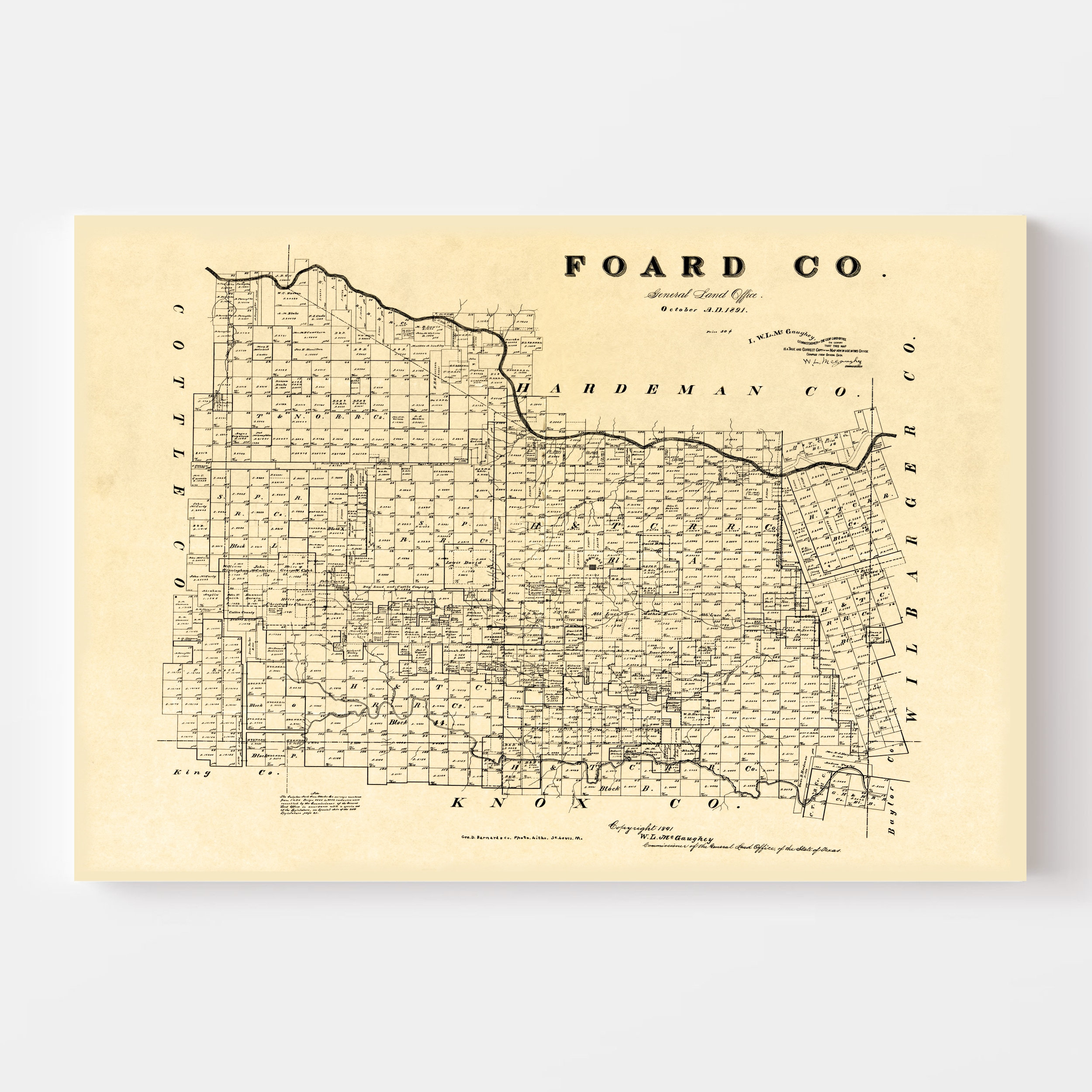 Foard County Texas Map 1891 Old Map of Foard County Texas - Etsy Canada