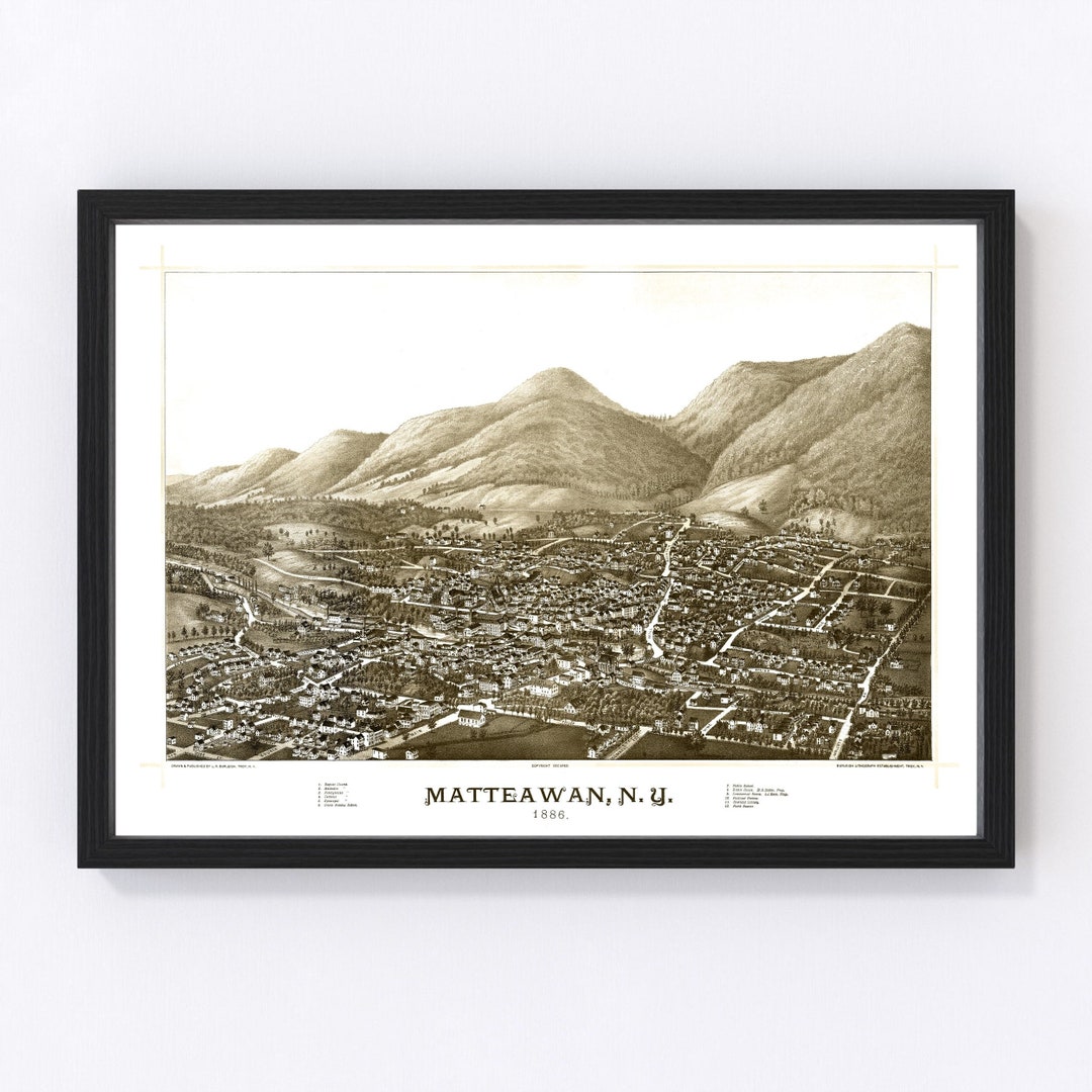 Matteawan Map 1886, Vintage Matteawan Map, Old Matteawan New York Art ...